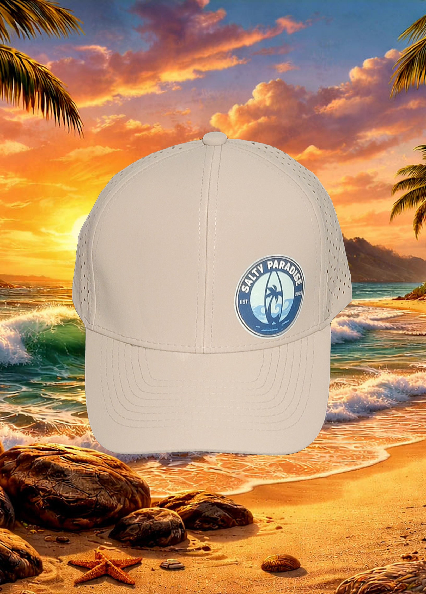 Salty Paradise Surfboard Logo Cap Lightweight Quick Dry SPF 50+ – Salty ...